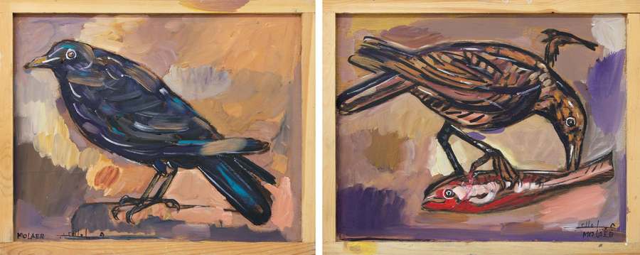 Discover I. Blue Bird II. Bird with Fish by Jamil Molaeb | Artscoops