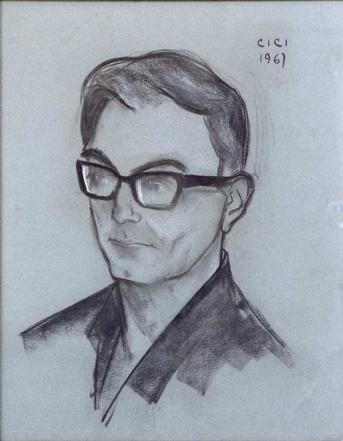 Delve into Portrait Aux Lunettes by Cici Sursock | Artscoops