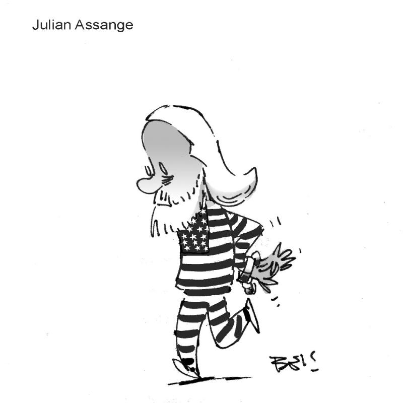 An old 2019 drawing of Julian Assange! | Cartoon Movement