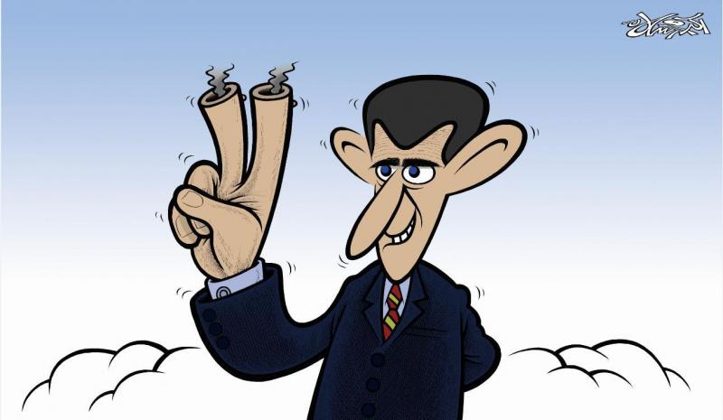 Bashar Al Assad And Military Solution In Syria Cartoon Movement