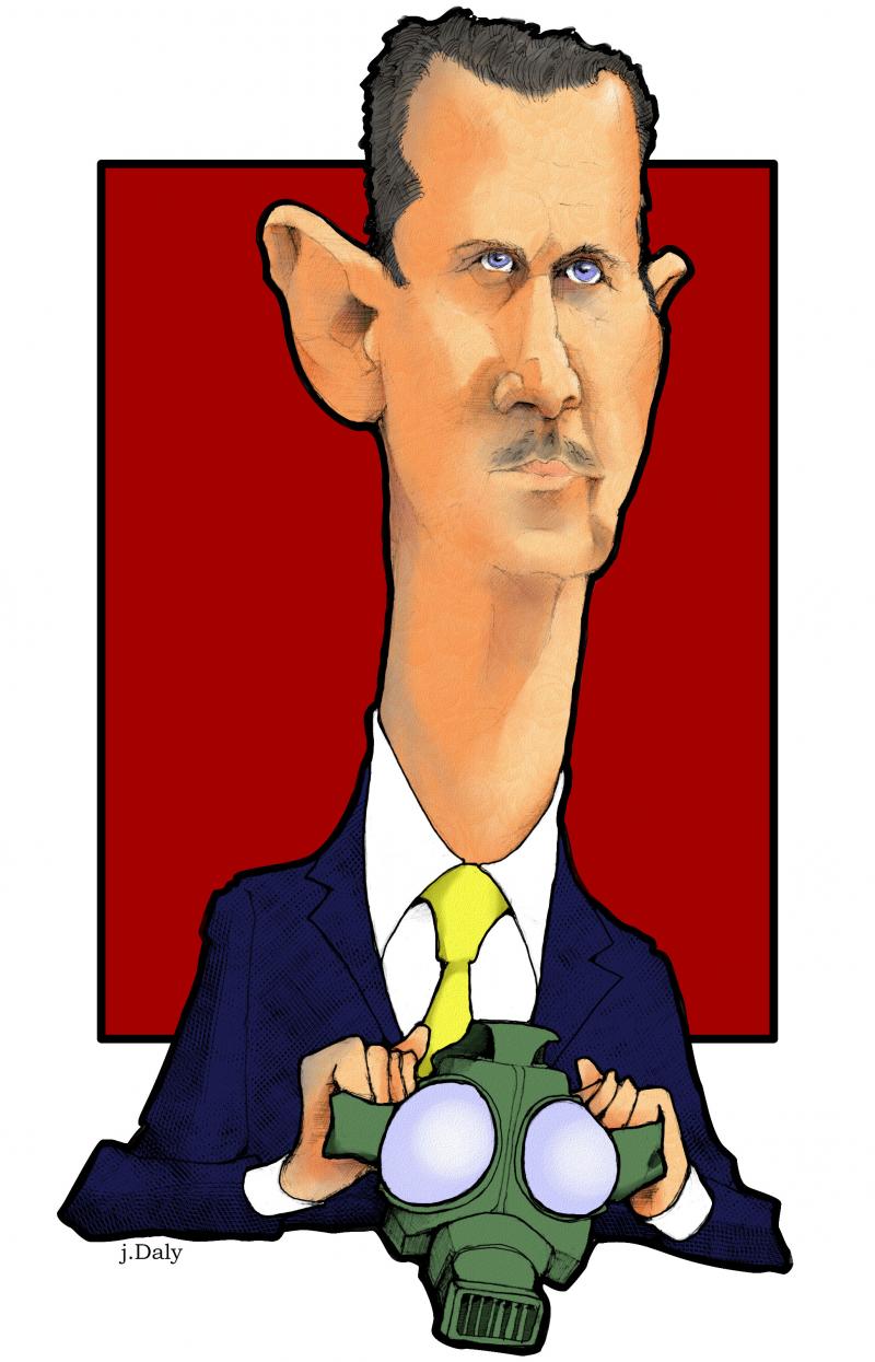 Bashar al-Assad and His Gas Mask | Cartoon Movement