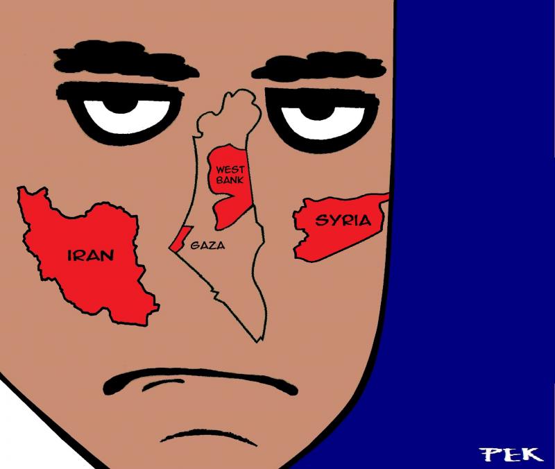Portrait of a Bloodied Benjamin Netanyahu | Cartoon Movement