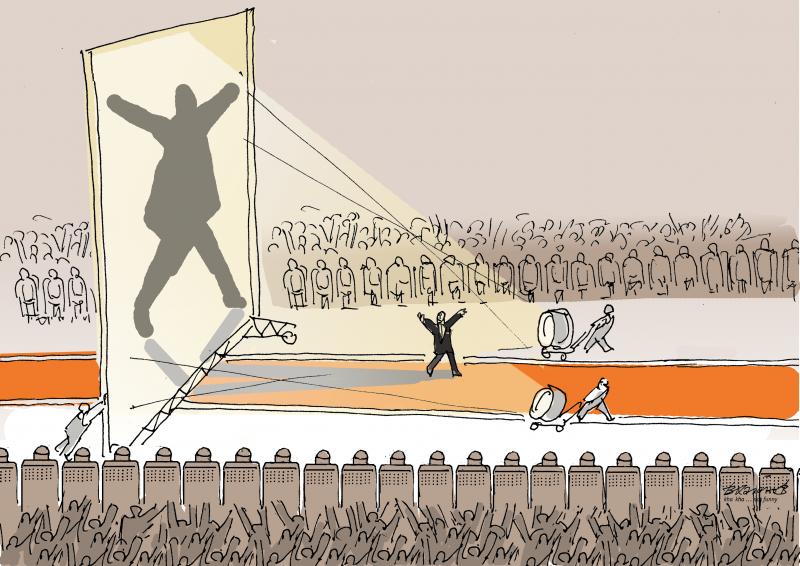 Big is visible in the distance. | Cartoon Movement