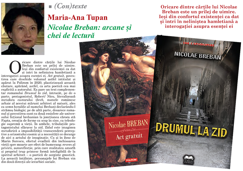 Nicolae Breban: arcane și chei de lectură - Contemporanul