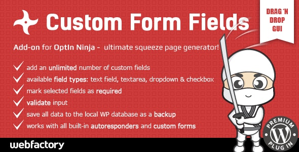 Custom Form Fields add-on for OptIn Ninja 1.05 - Club WPress