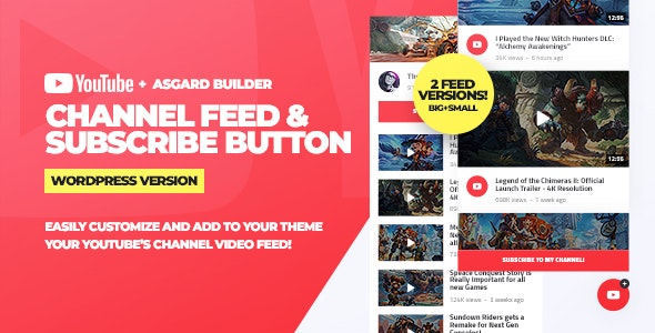 Youtube Channel Feeds and Subscribe Box WordPress Plugin 1.0.0 - Club ...