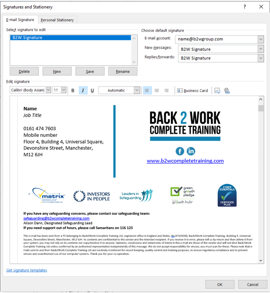 How To Update Your Personal Signature In Outlook B2W Group IT Support Portal how-to-update-your-personal-signature-in-outlook-b2w-group-it-support-portal