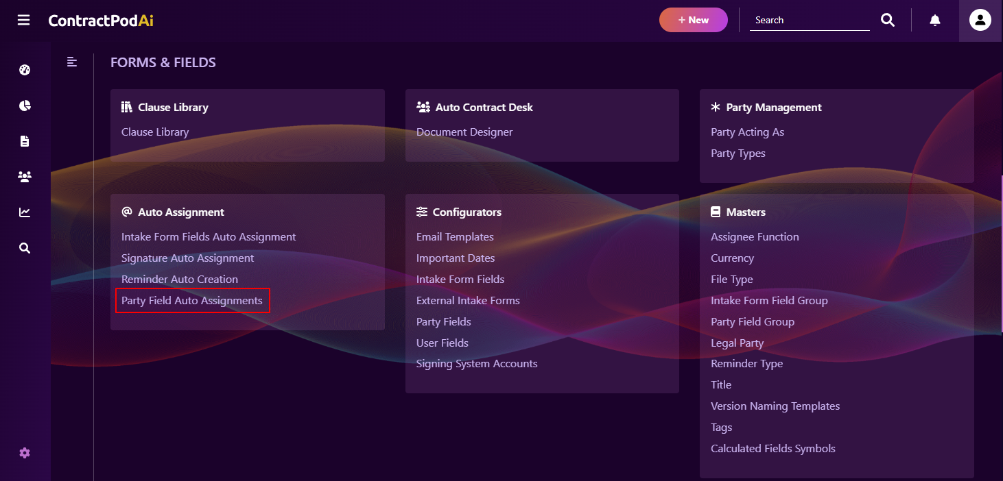 CLOUD 1.14 Auto Assignment - Party Field