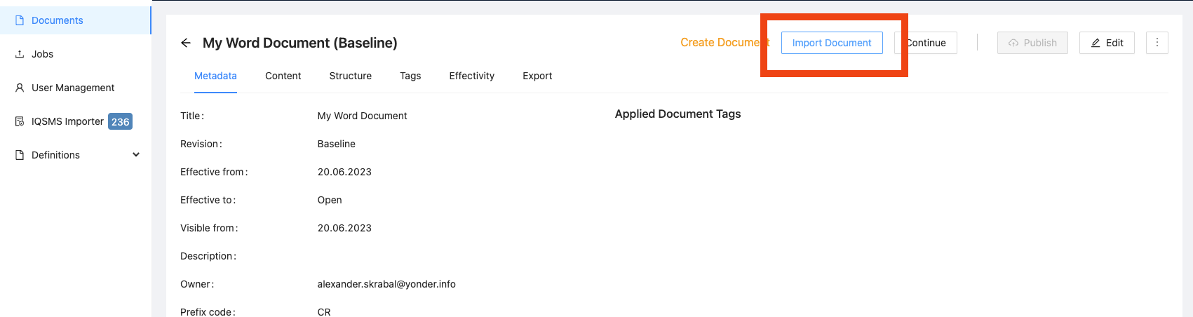 Word Importer : Yonder Service Desk
