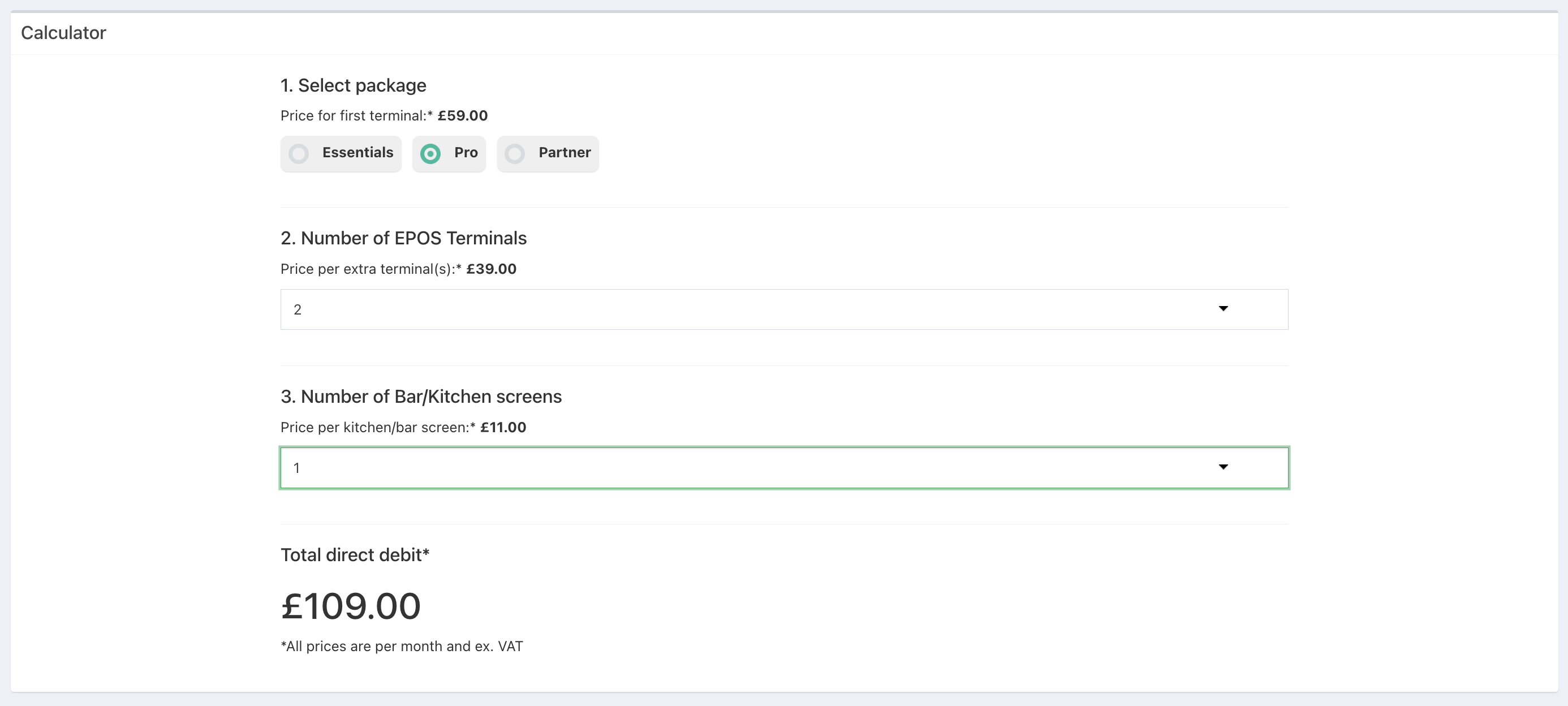 Signing up to a plan : Tabology