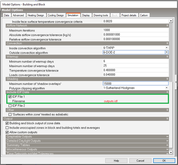 Requesting additional outputs for your simulation : DesignBuilder Support