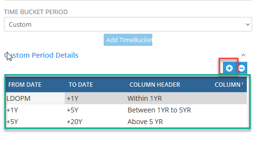 Custom time buckets : Treasury Systems