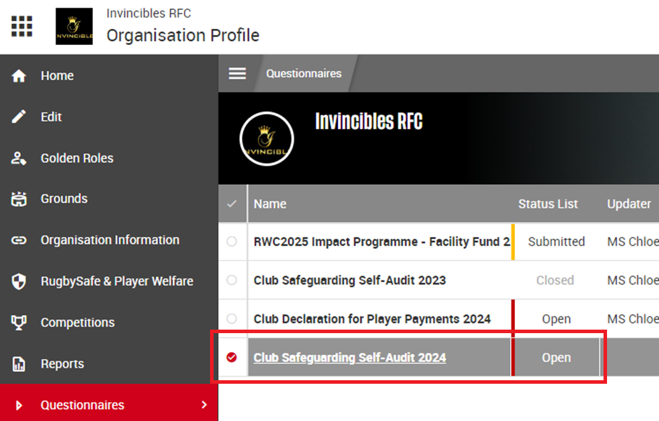 How do I complete the Club Safeguarding Audit? : RFU