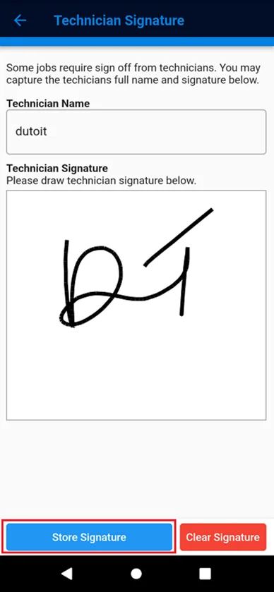 How to enable once off Techician signature for Inspections?