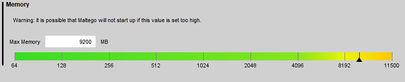 Options Menu : Maltego Support