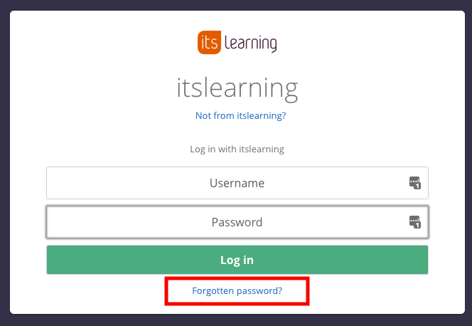 Reset forgotten password in itslearning : itslearning Help Center