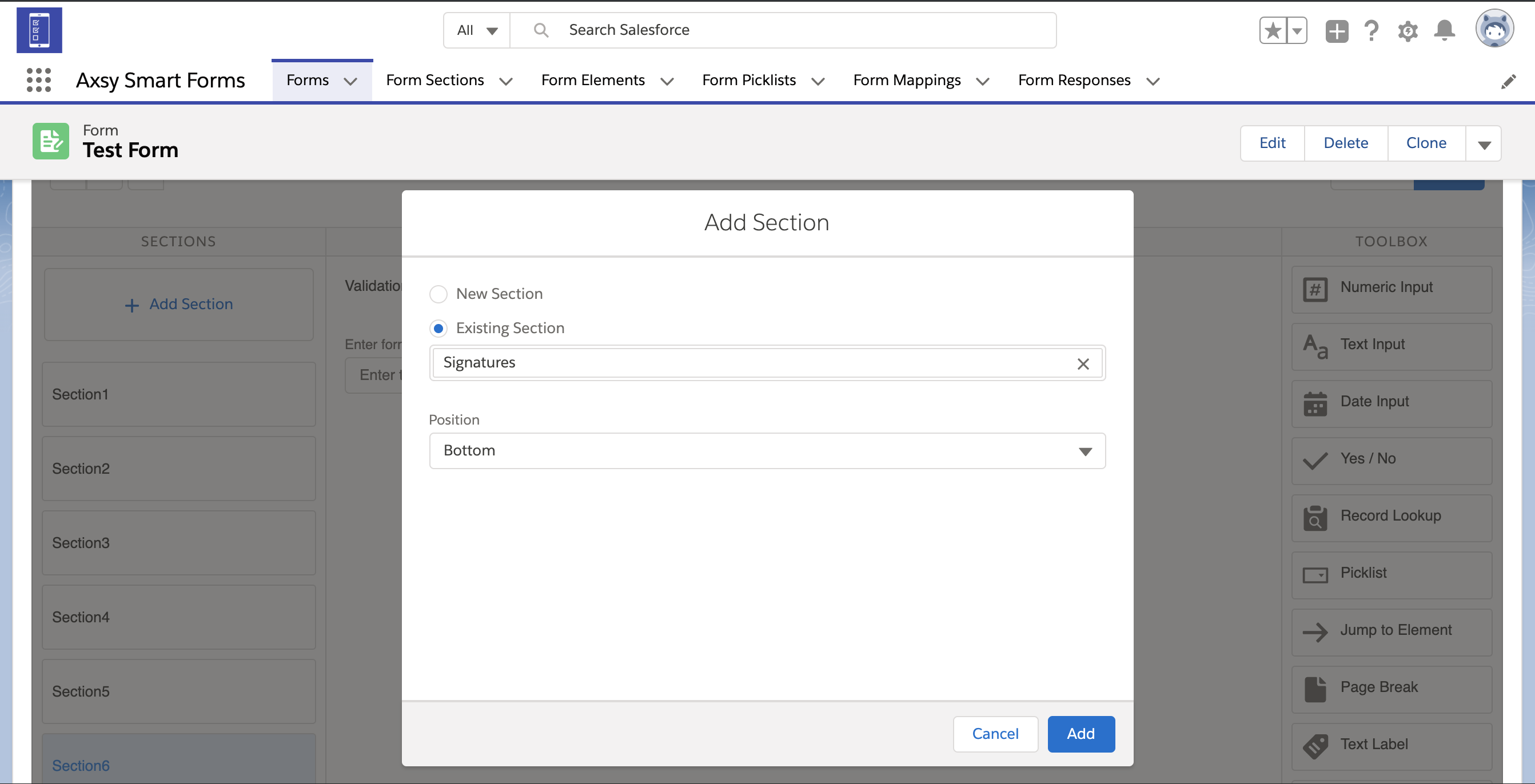 Form Sections - Shared Sections : Smart Forms Portal