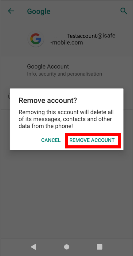 How can the Google Account on a device be deleted? - Official i.safe ...