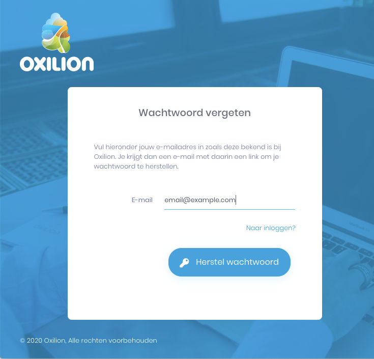 Help ik ben het Mijn Oxilion wachtwoord kwijt : Kennisbank