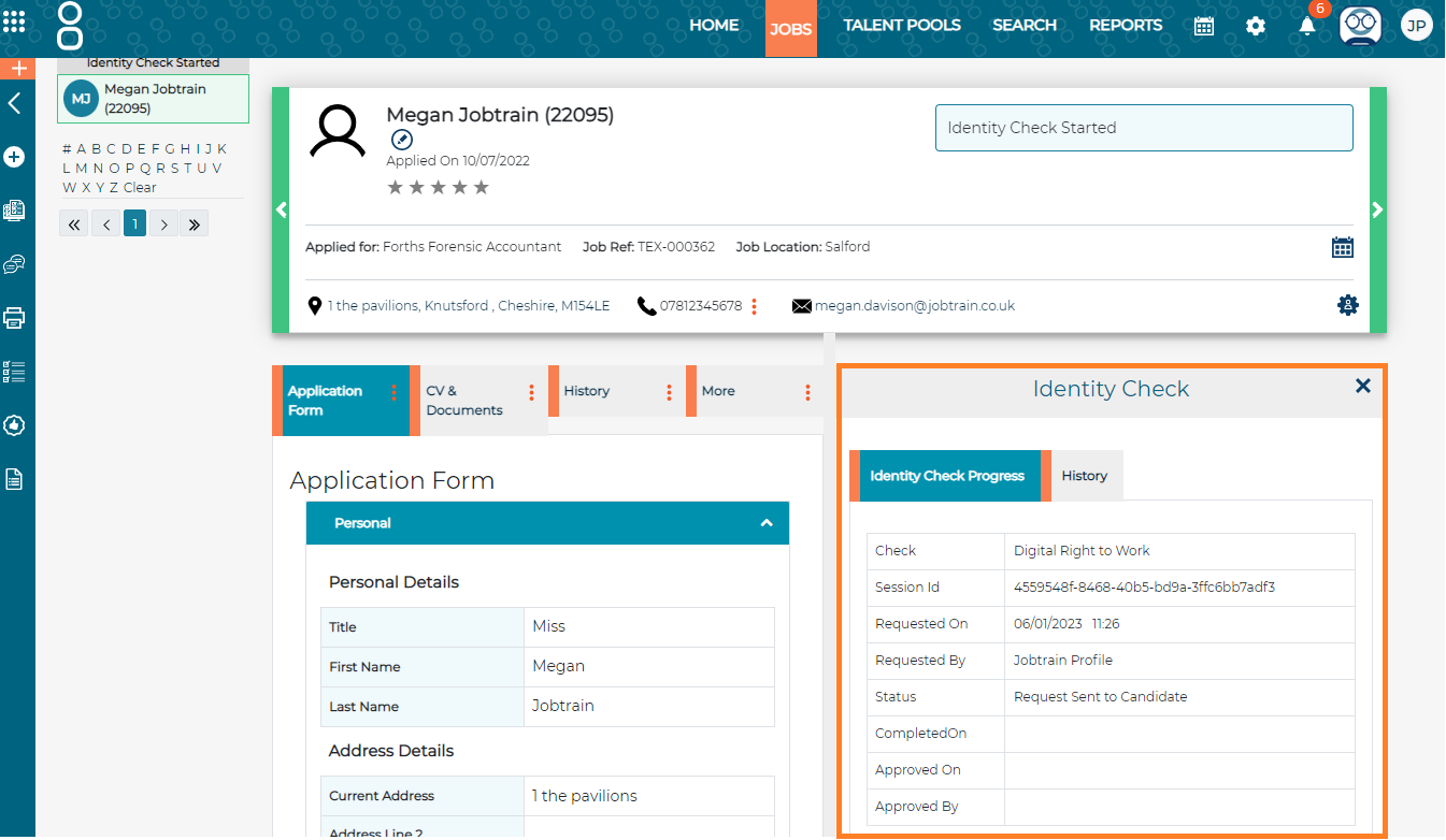 Yoti Right to Work integration : Jobtrain Client Support Hub