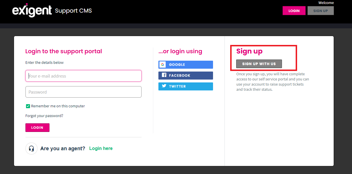 Quick guide to create an account in Support CMS Portal : Support CMS
