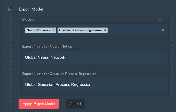 Export Model Monolith Support