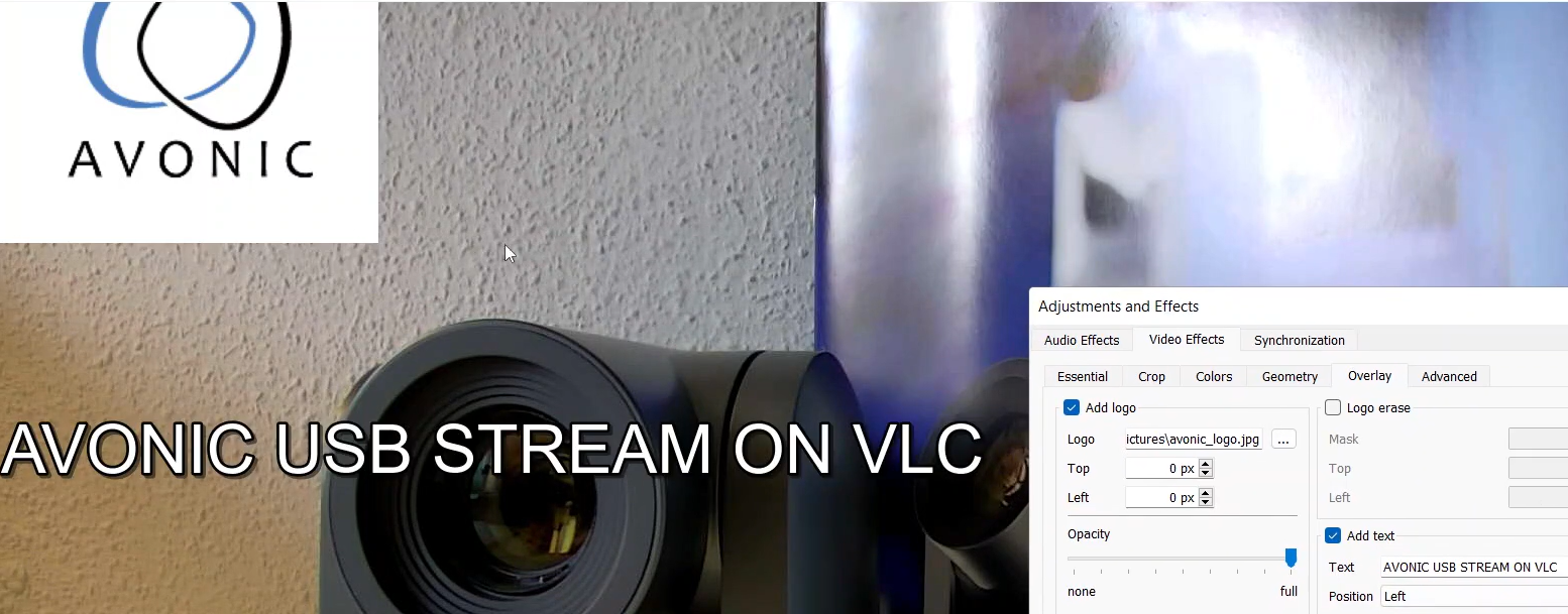 Basic USB (UVC) Control options in VLC player : Support