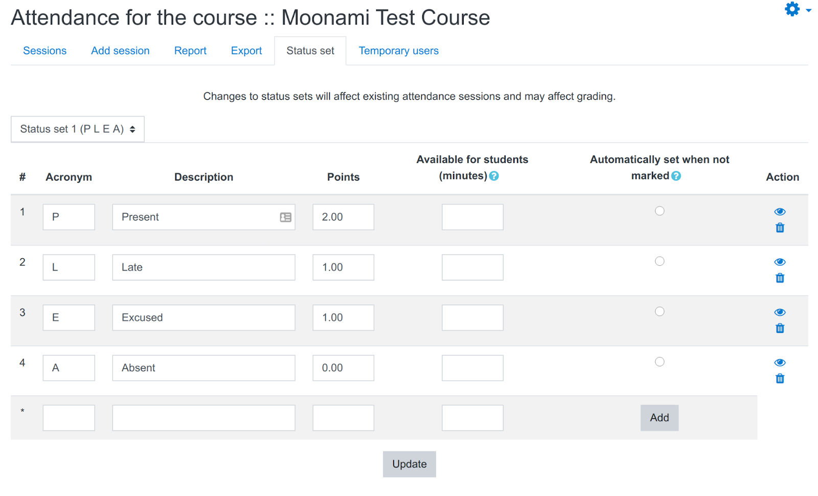Using the Attendance Module in Moodle : Moodle US