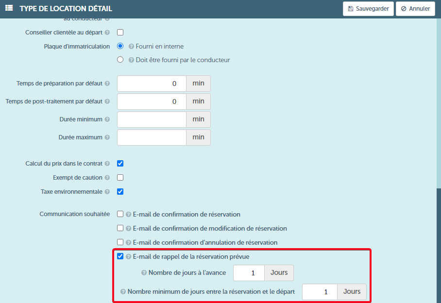 Quand l'e-mail de rappel sera-t-il envoyé ? : ProPlanner