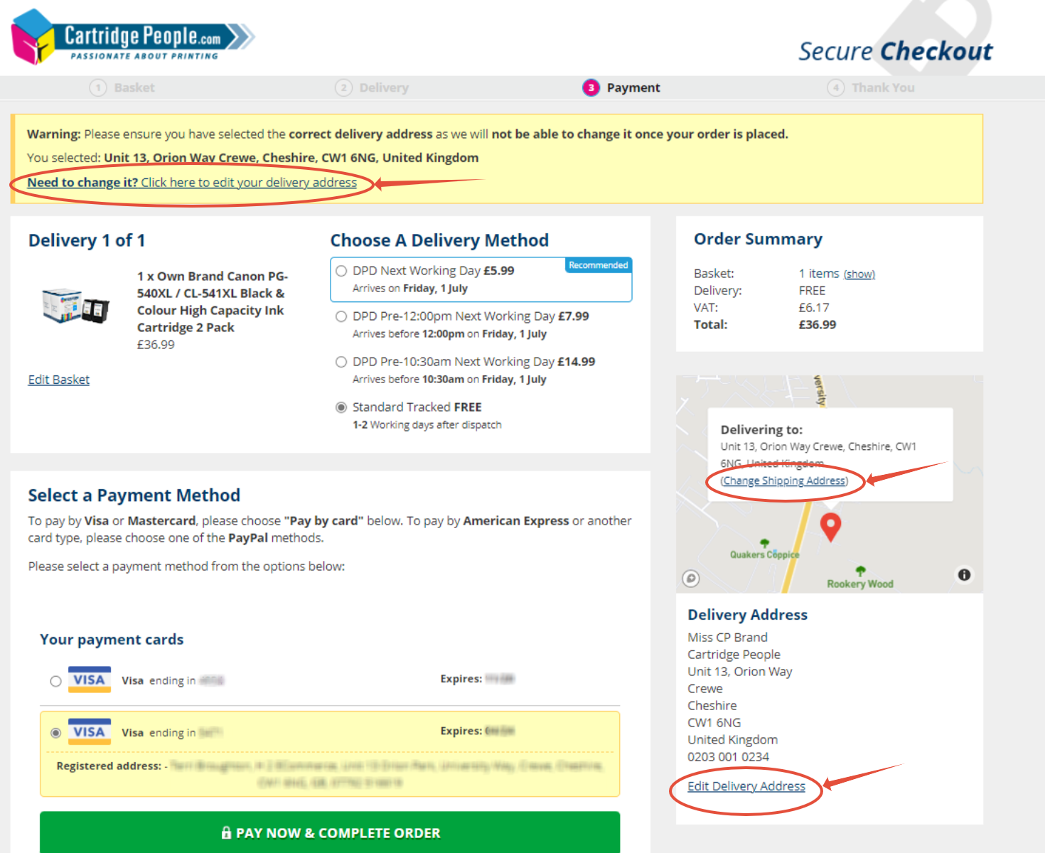 How Do I Change The Delivery Address?