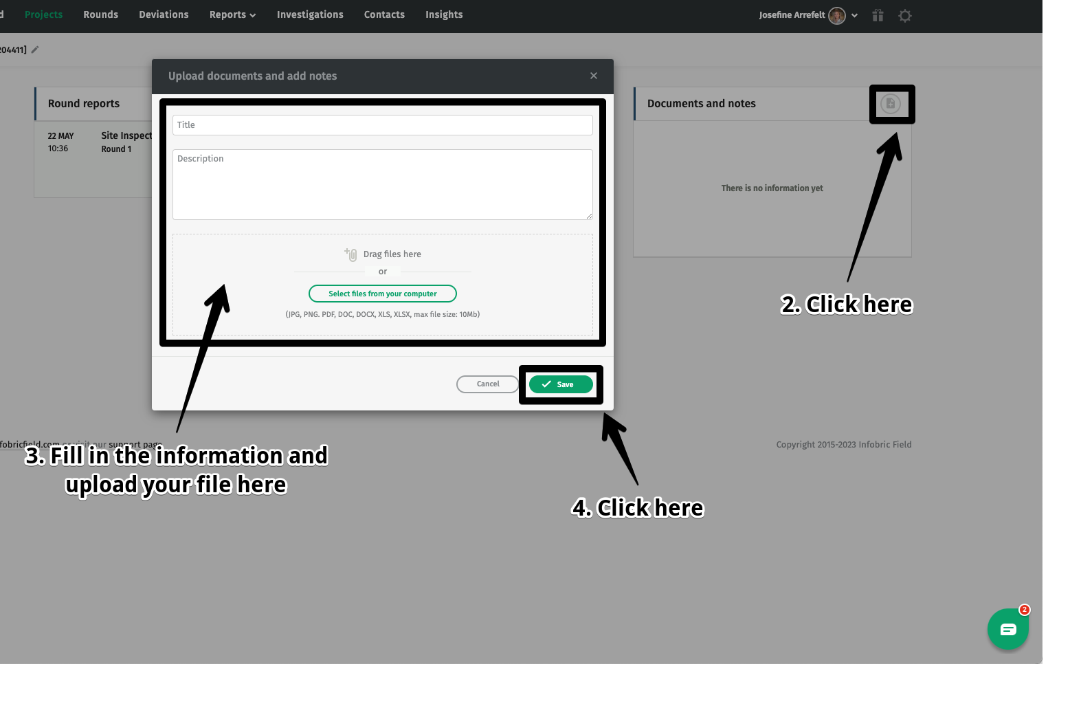 How Do I Upload A Document To The Project Infobric Field Support How Do I Upload A Document To The Project Infobric Field Support