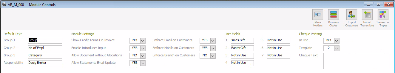Customers and Sales - Module Controls : EMAX Solutions