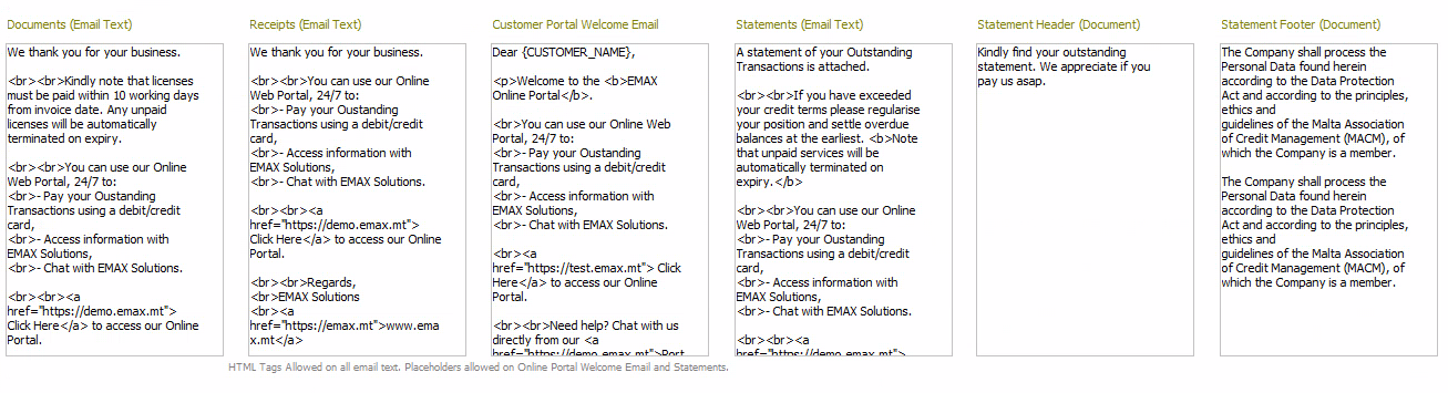 Customers and Sales - Module Controls : EMAX Solutions