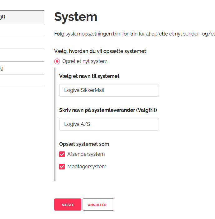 Opsætning i Mit.dk – Oprettelse af Afsender- og Modtagersystem ...