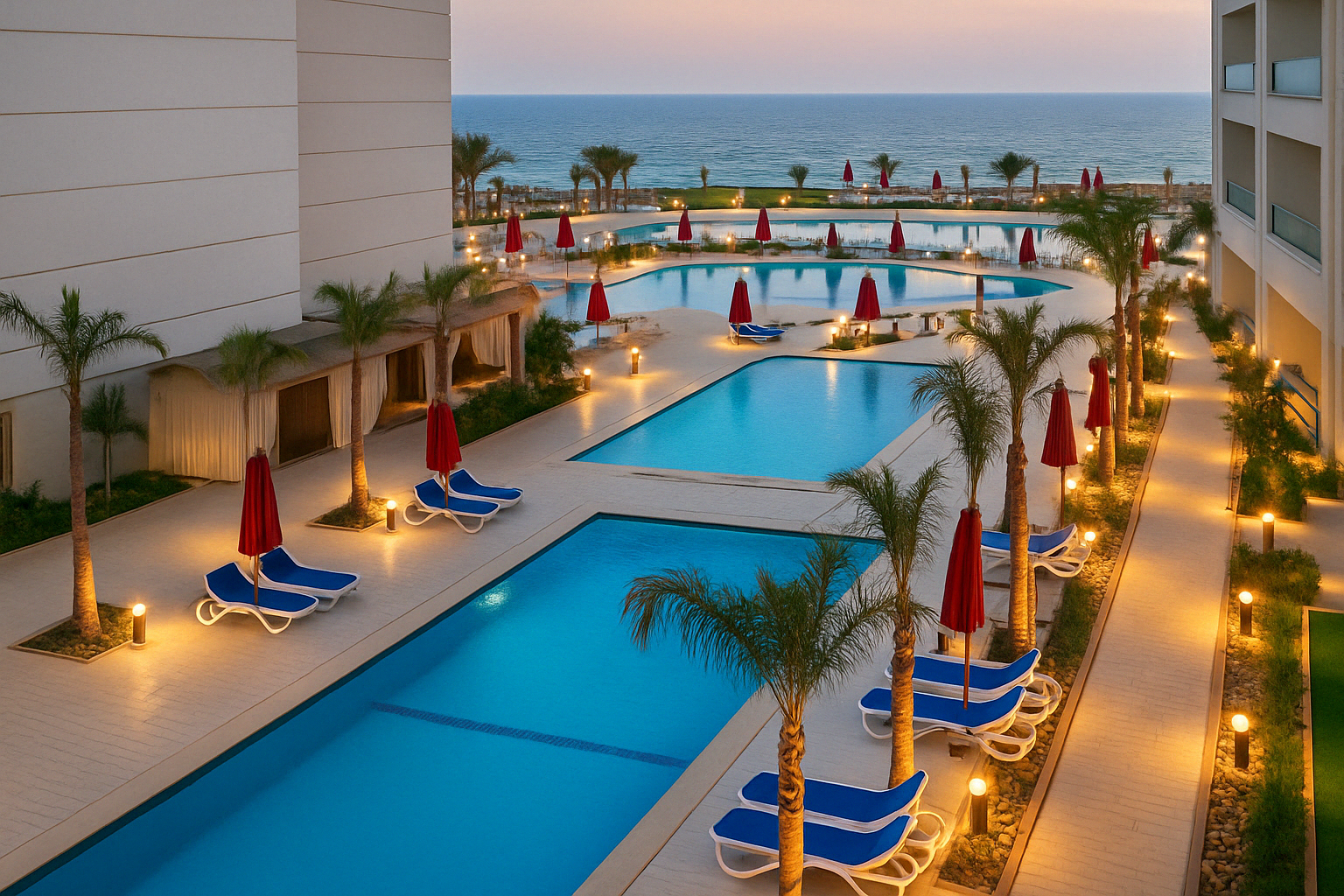 Chalet Frente Al Mar En Porto Said Con Piscina Y Jardín - Egipto