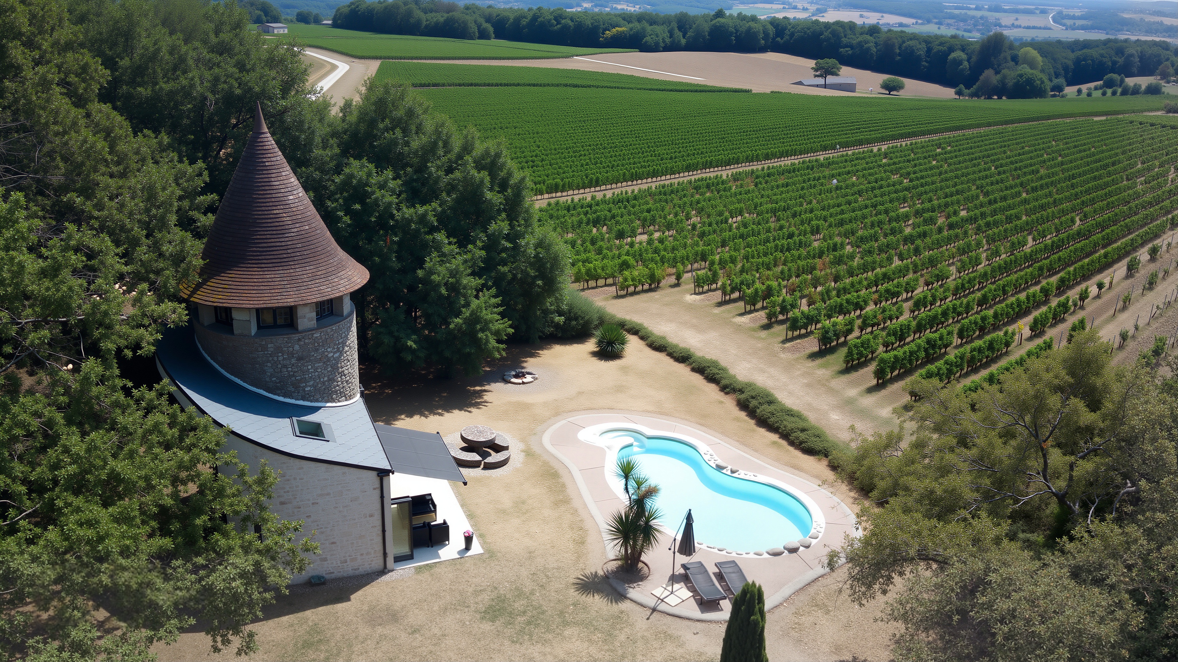 Retraite Romantique Dans Un Moulin à Vent Du Xviiie Siècle Avec Piscine, Jacuzzi Et Vue Panoramique - Aquitaine