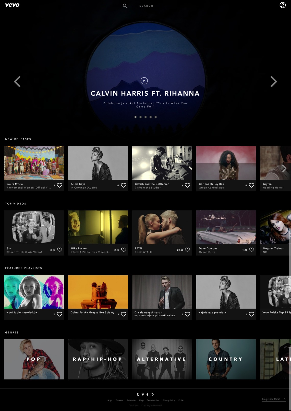 Vevo | New | Land-book - the finest hand-picked website inspirations
