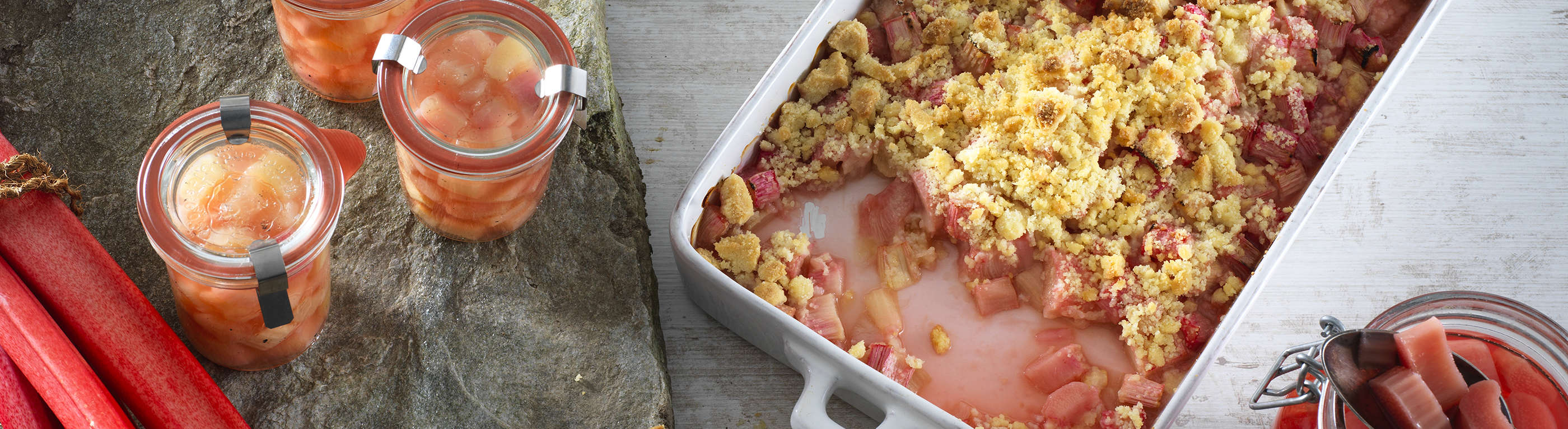 Crumble à la rhubarbe | recettes | Kuhn Rikon