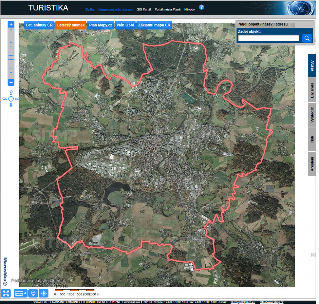 Letecké snímky 2022 - Mapový portál města Plzně