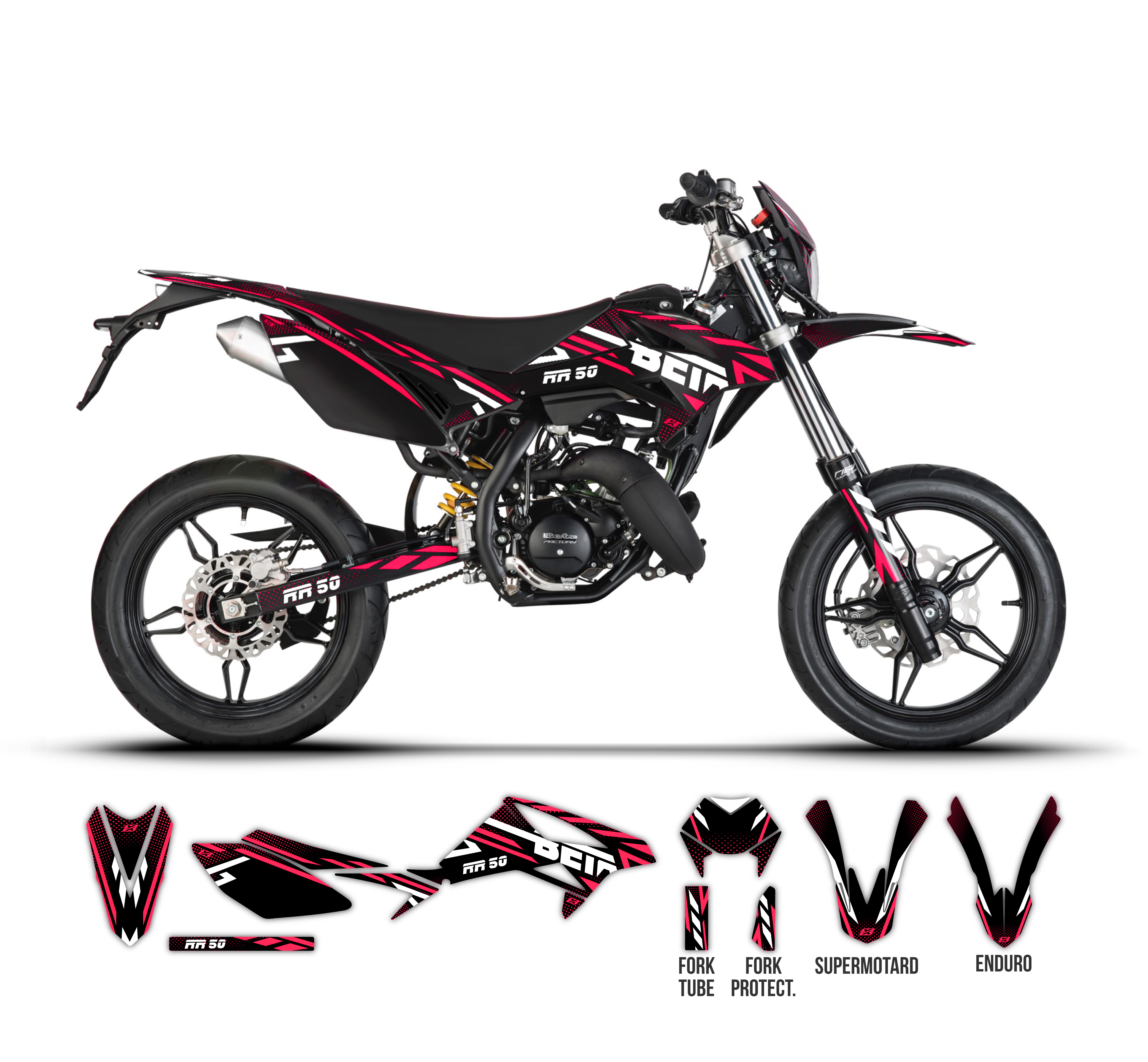 BETA RR 50 (From 2010) - Runner Duo Black Graphics Series | TMX Graphics