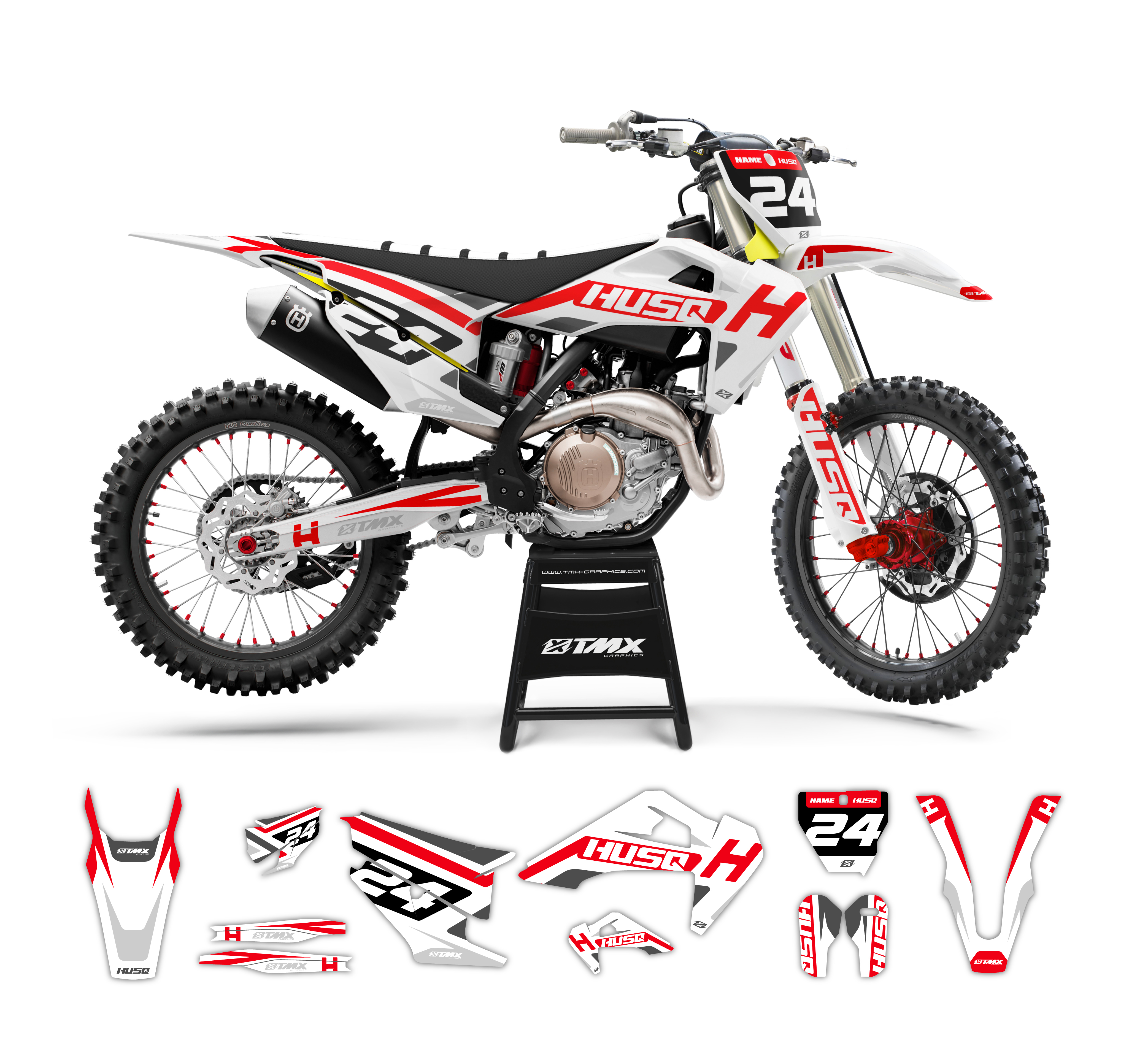 HUSQVARNA - CONTROL SERIES (WHITE DUO) - MX GRAPHICS KIT | TMX Graphics
