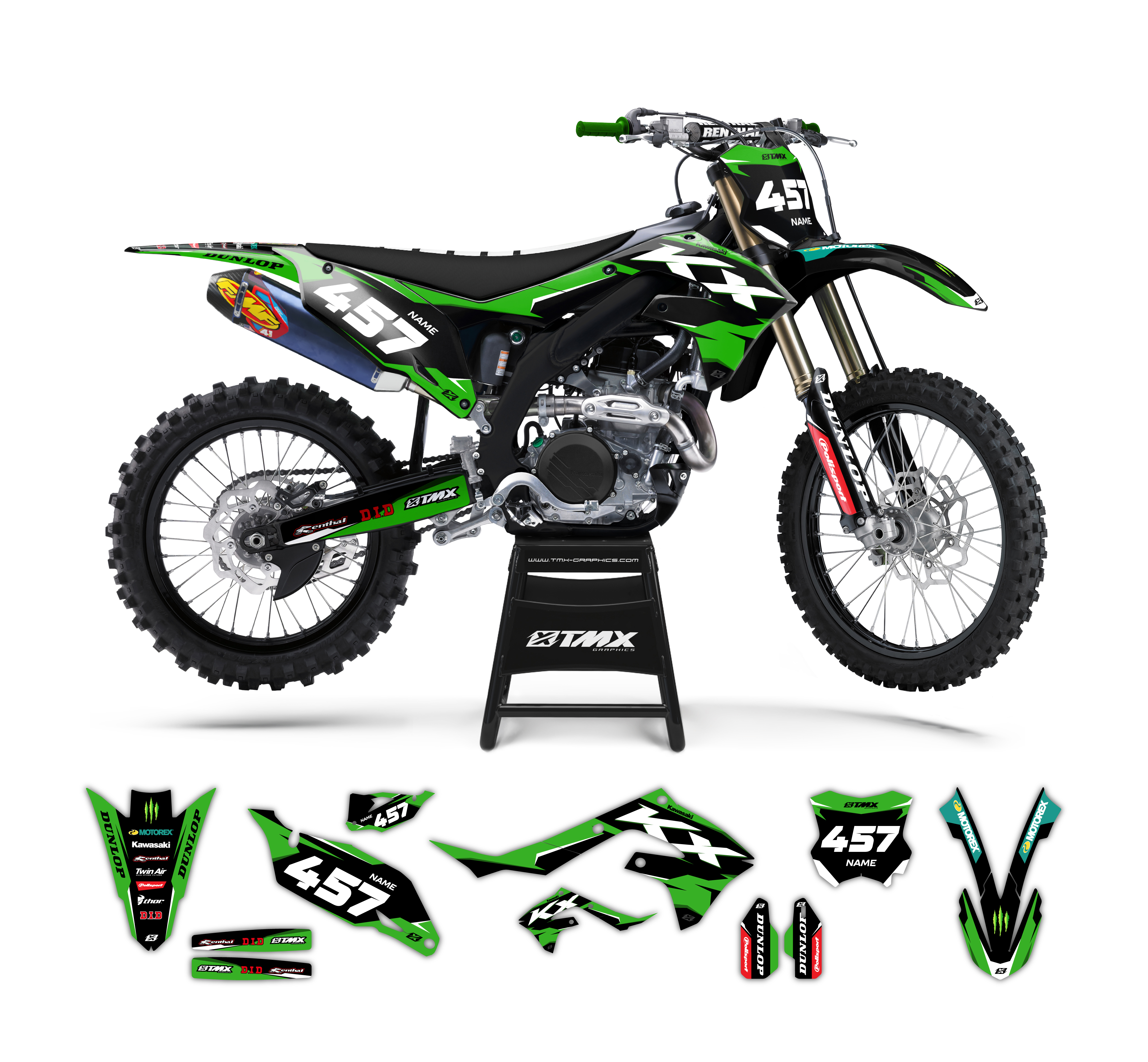 KAWASAKI - INTERCEPT SERIES (DUO) - MX GRAPHICS KIT | TMX Graphics