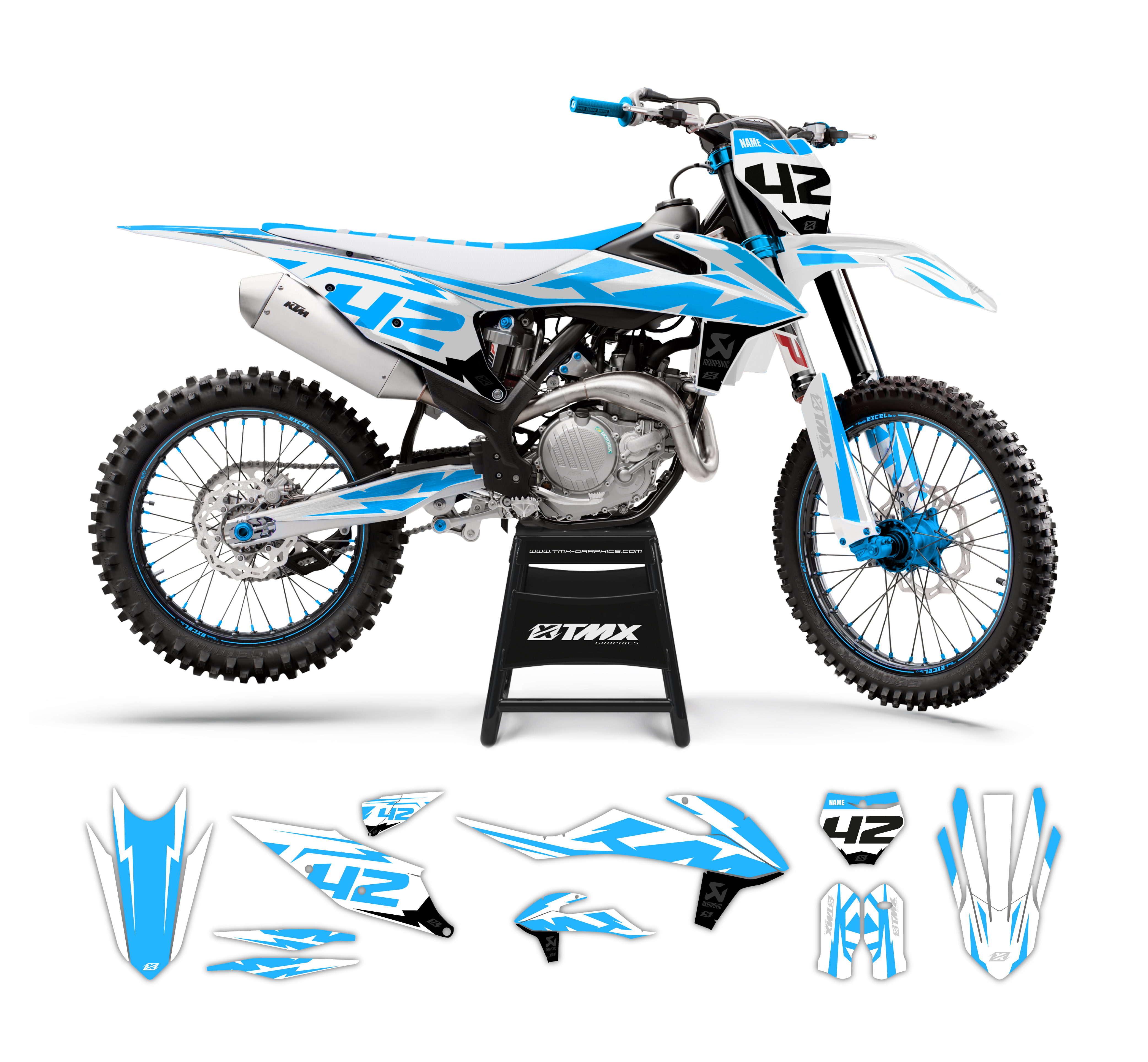 KTM - STATIK SERIES (WHITE DUO) - MX GRAPHICS KIT | TMX Graphics