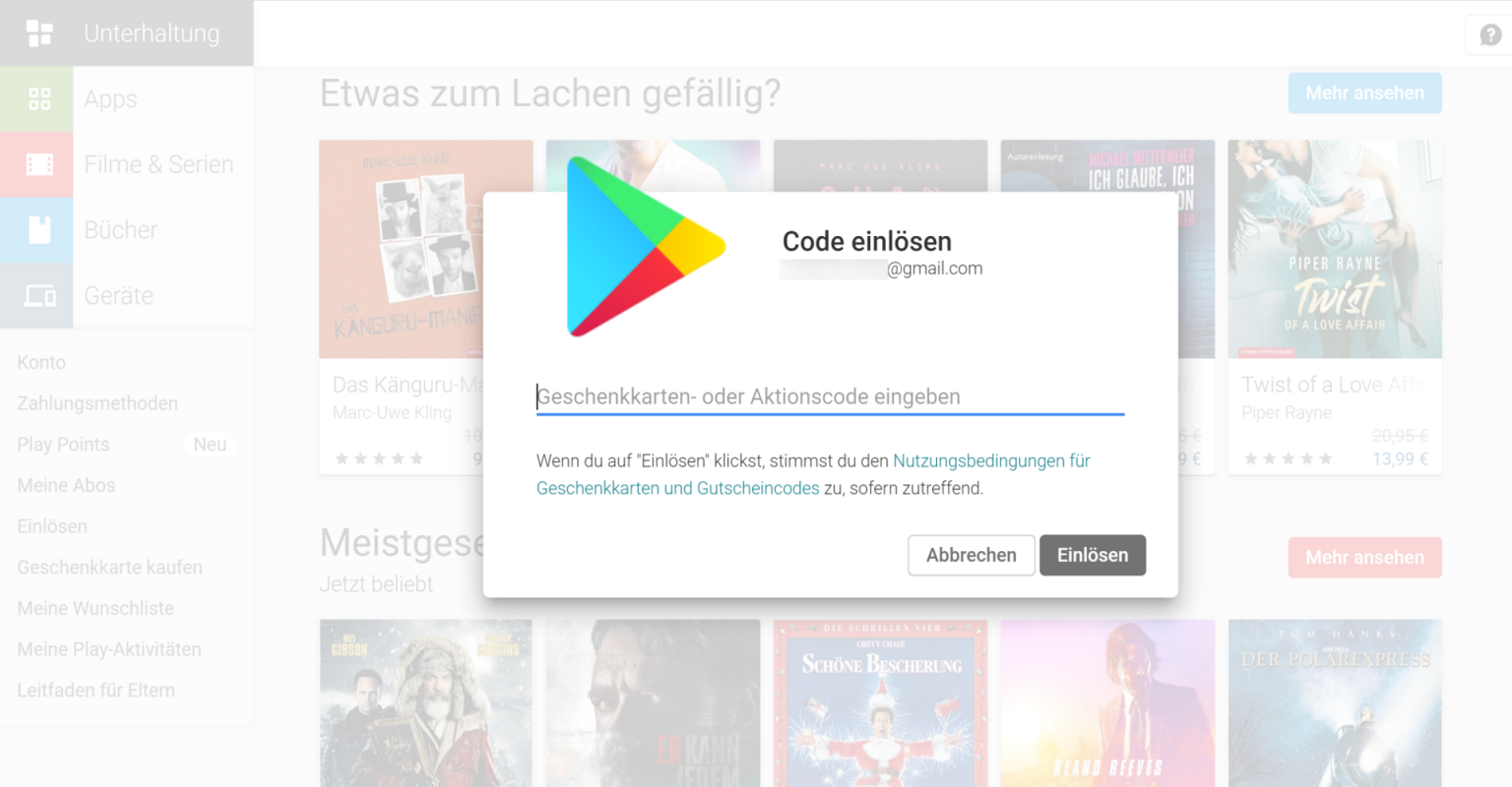 Google Play: Guthaben kaufen & aufladen