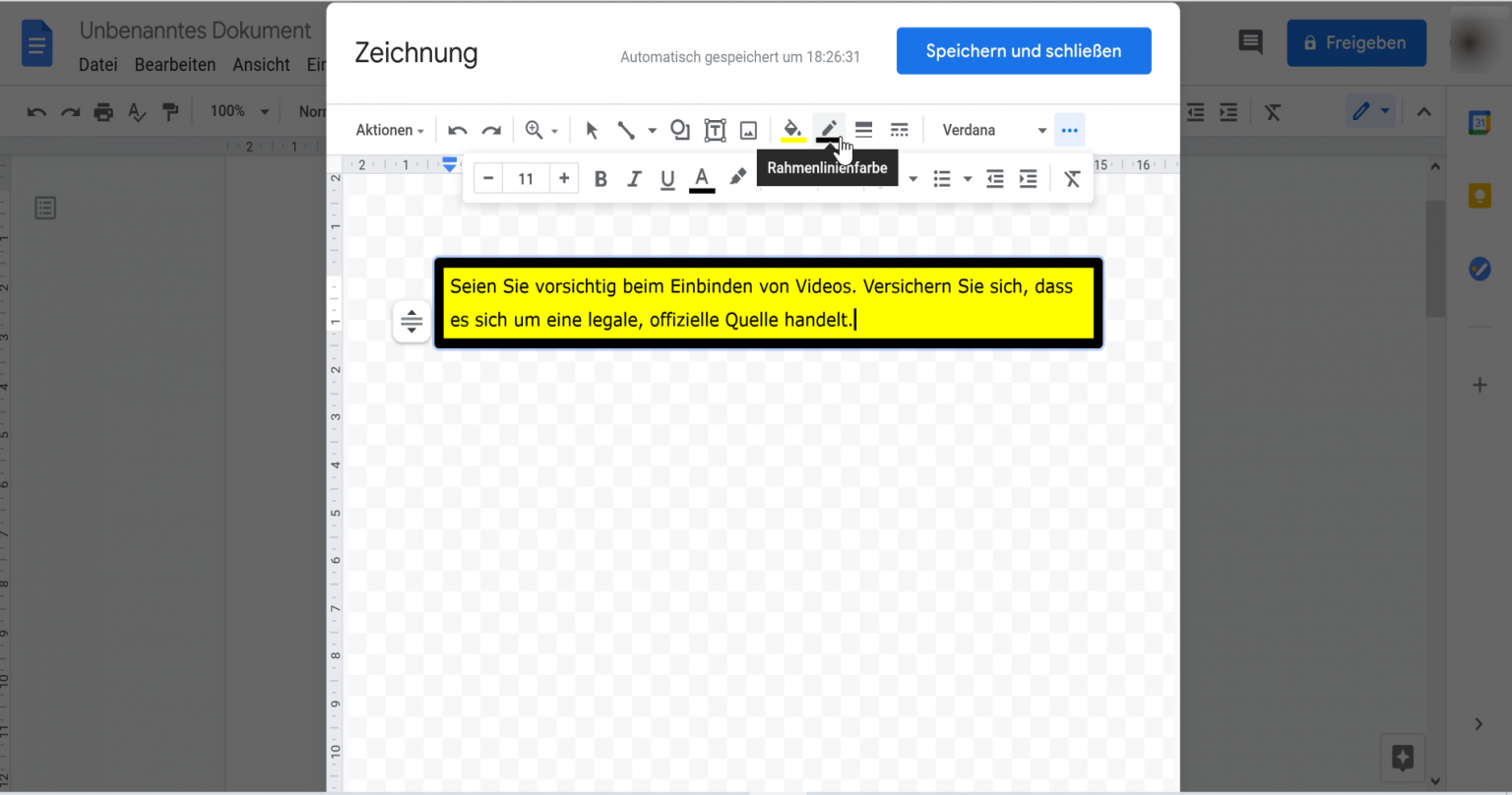 Google Docs: Textfeld, Diagramme und Tabellen einfügen