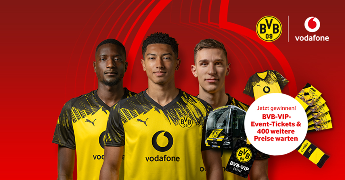 BVB-Gewinnspiel: Vodafone Happy verlost Tickets, Trikots & mehr