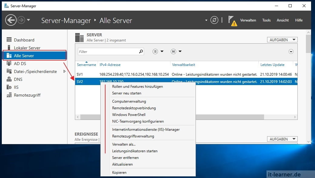 Weitere Server zum Server Manager 2019 hinzufügen | IT-Learner.de
