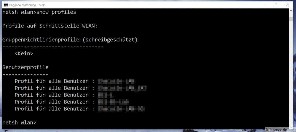 Windows WLAN Einstellung per cmd auslesen | IT-Learner.de