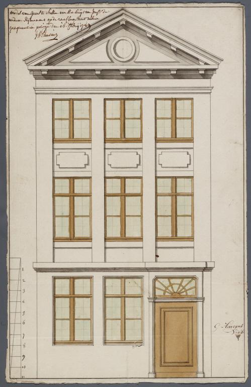 Bouwaanvraag voor de gevel van een huis, gelegen in de Ravenbergstraat ...