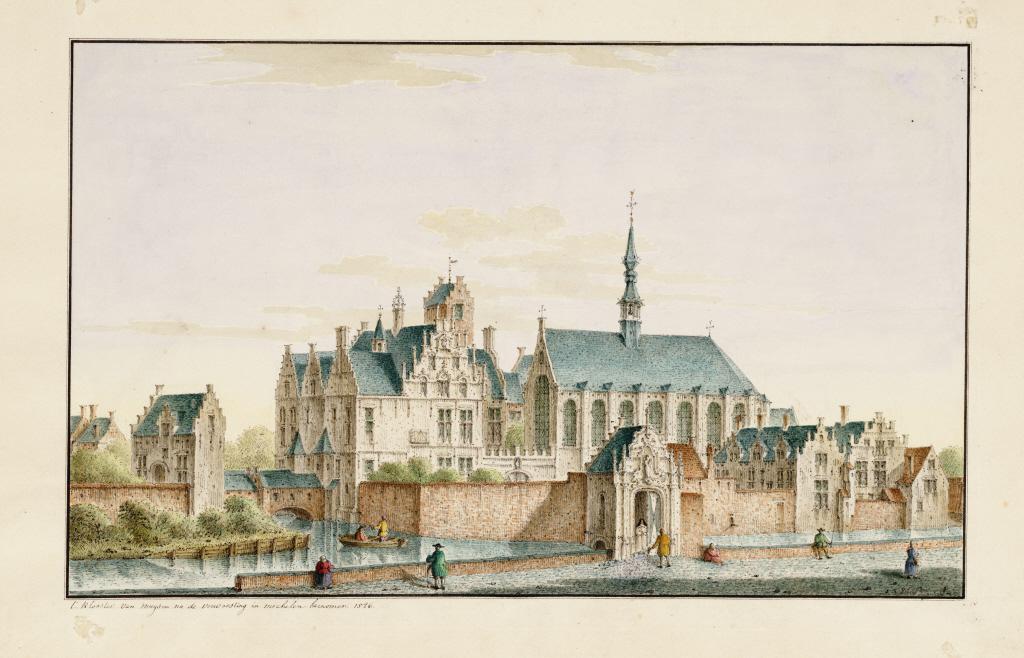 Zicht op het klooster van Muizen, binnen Mechelen, aan de Korte ...